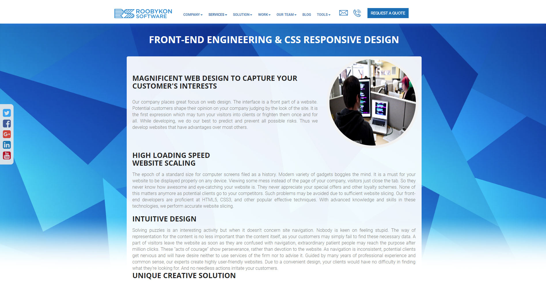 Front End Engineering And Css Responsive Web Design For Modern Websites